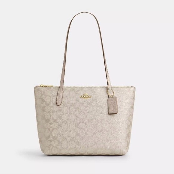 Coach | Bags | Coach Fiona Zip Tote Bag In Signature Canvas Cw396 ...